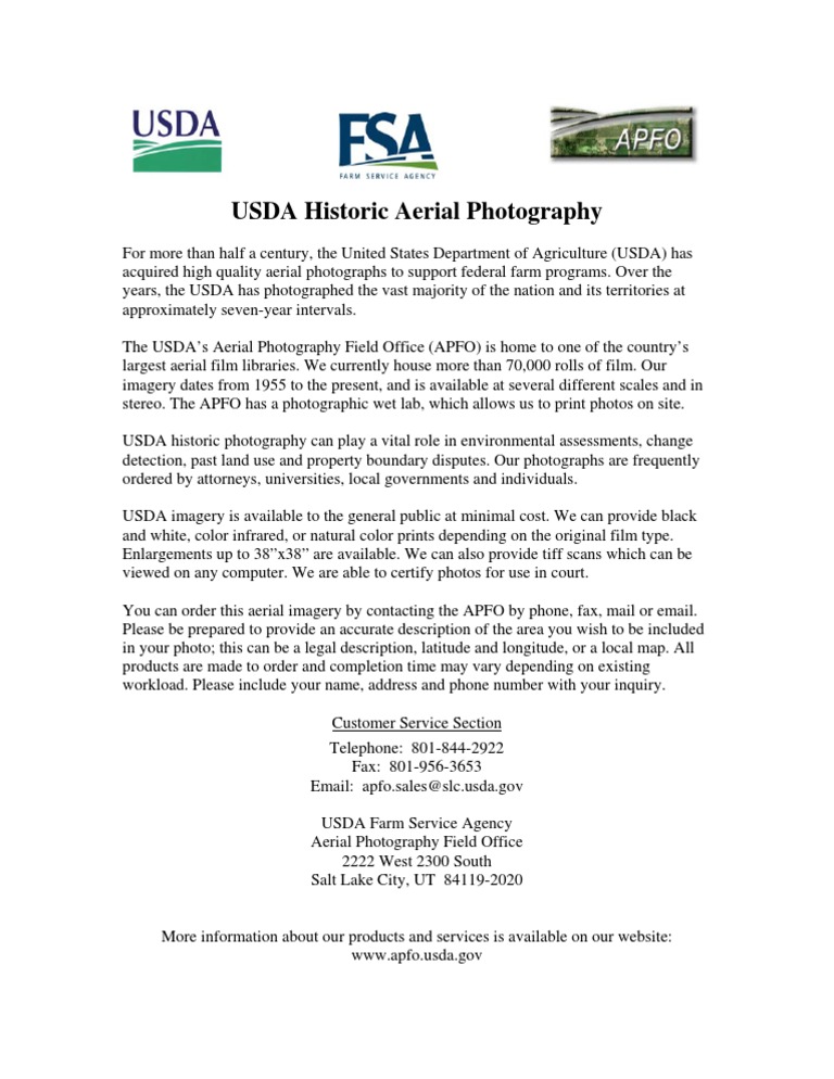 USDA Historic Aerial Photography | PDF