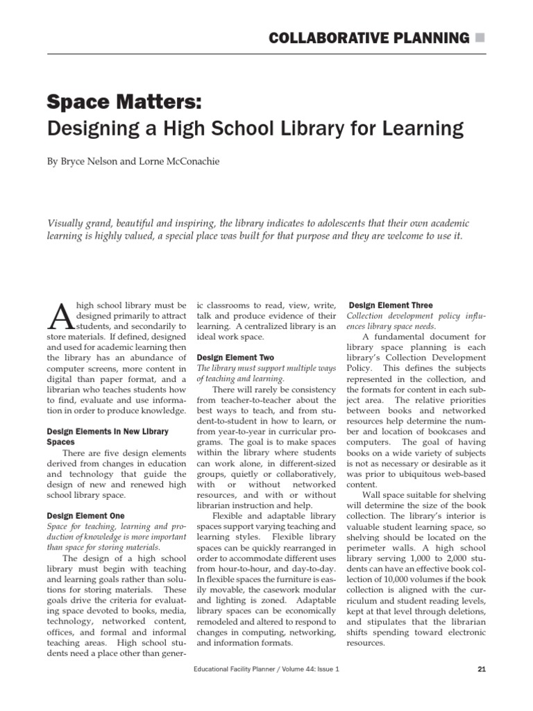 Library Design | PDF | School Library | Libraries