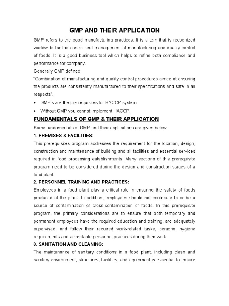 Fundamentals of GMP & Their Application | PDF | Industries | Business
