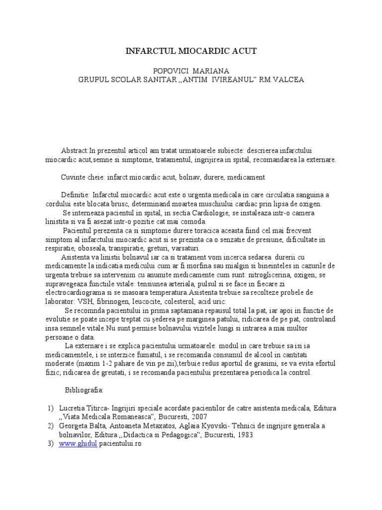 Infarctul Miocardic Acut | PDF