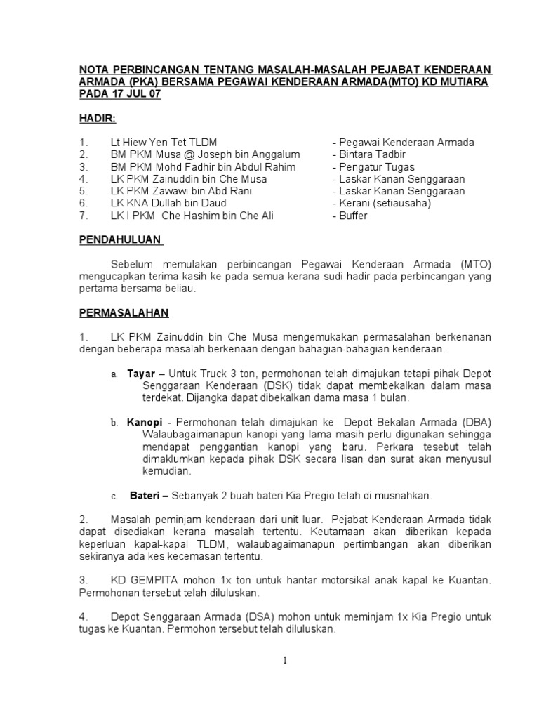Nota Perbincangan | PDF