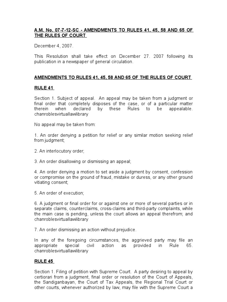 Rule 45 Vs Rule 65 | PDF | Injunction | Judgment (Law)