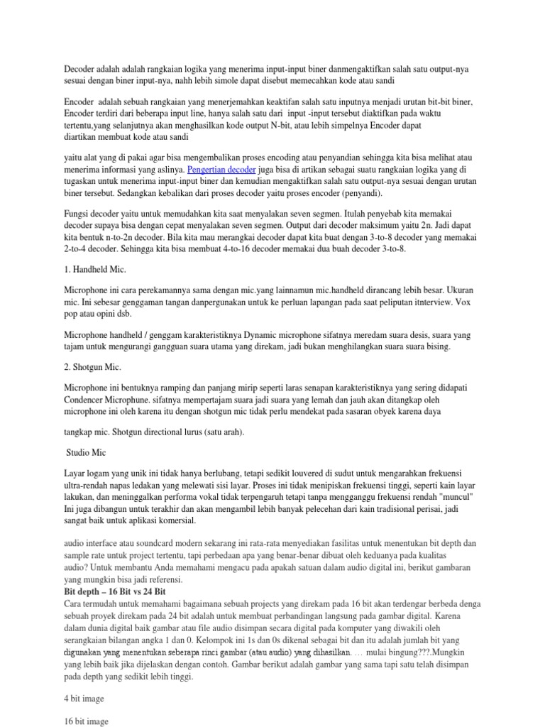 Pengertian Decoder Dan Encoder | PDF