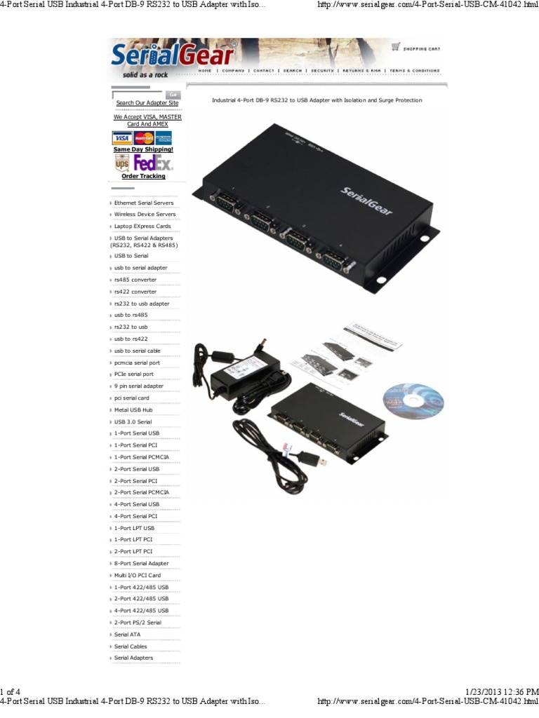 RS232 Serial Gear Usb Adapter | PDF | Usb | Office Equipment