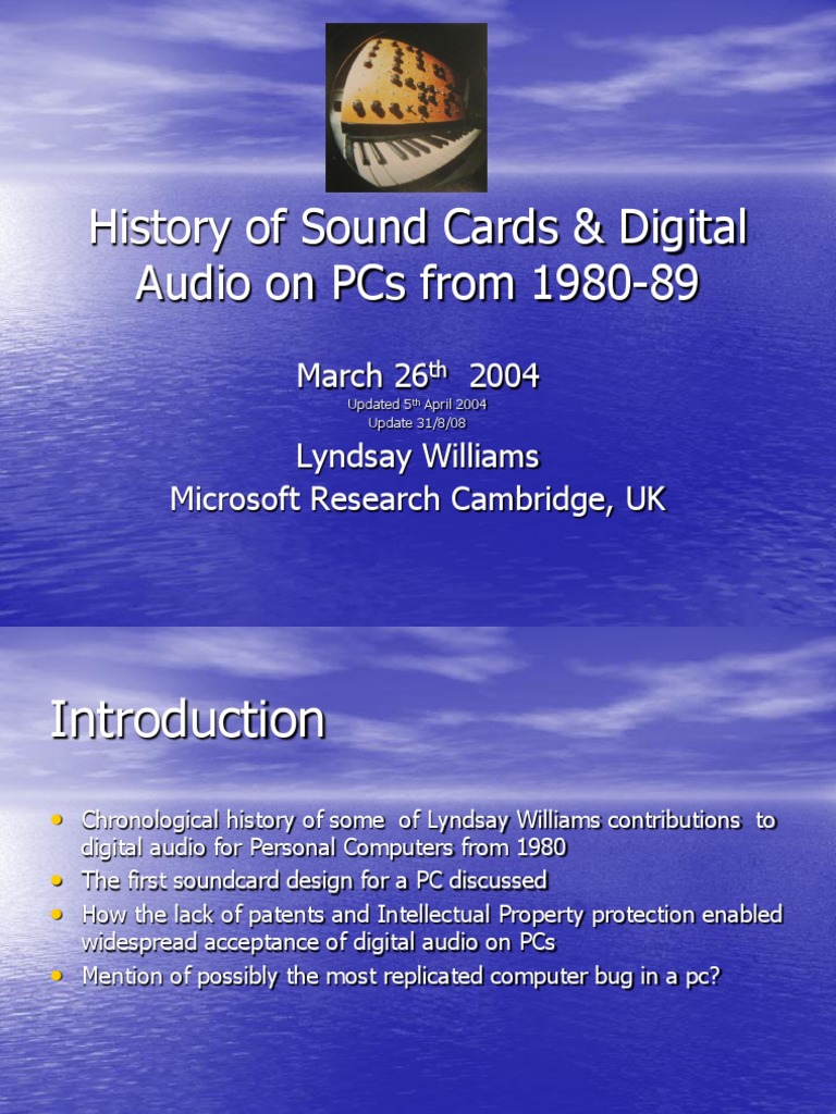 PC Sound Cards Evolution 1980-89 | PDF | Personal Computers | Synthesizer