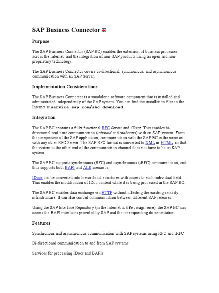 SAP Business Connector | PDF | Sap Se | Application Programming Interface