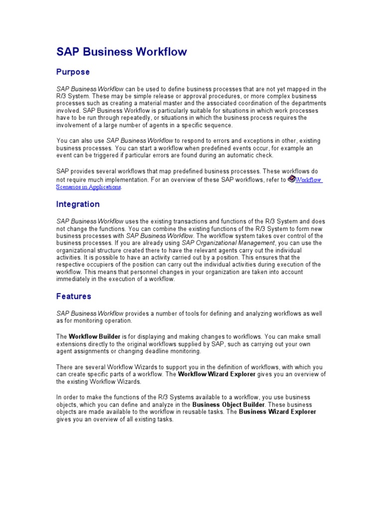 SAP Business Workflow | Download Free PDF | Workflow | Business Process