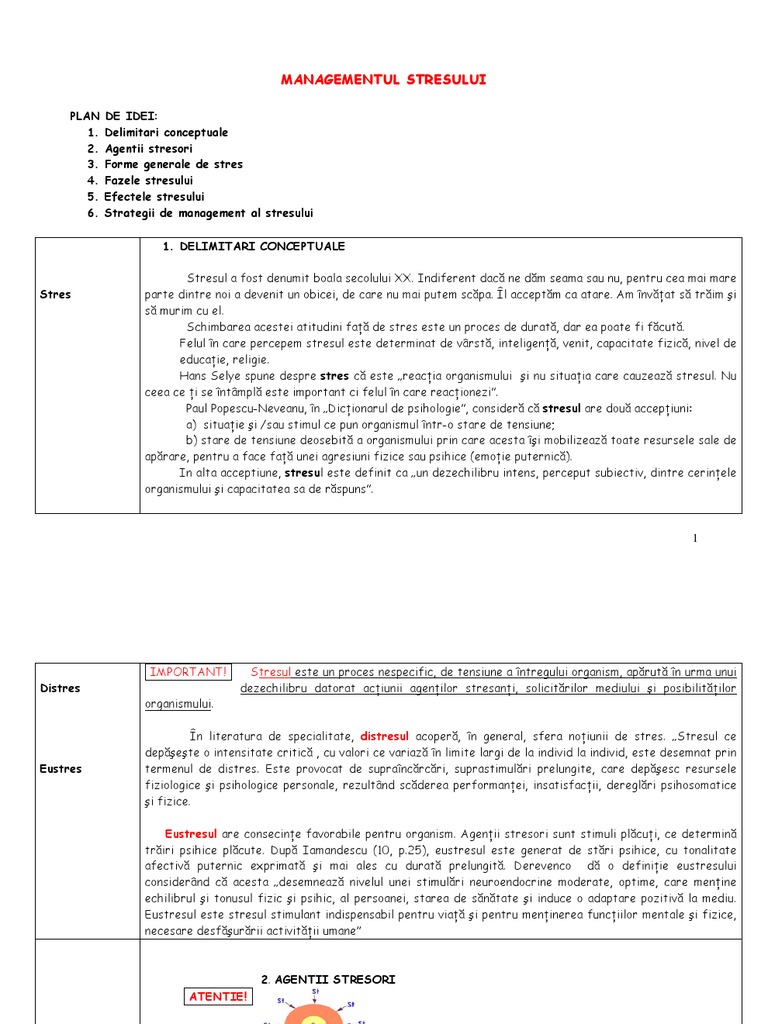 Managementul Stresului | PDF