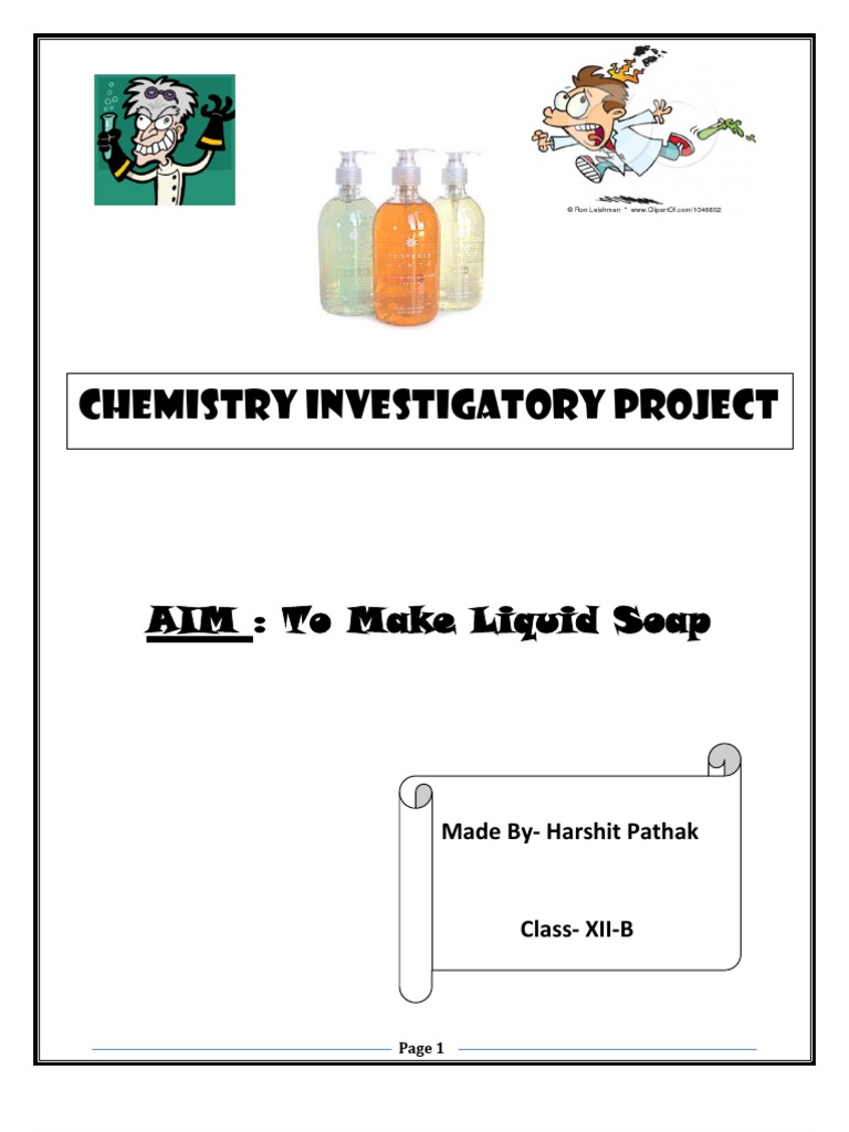 Liquid Soap Preparation Project Class 12 | PDF | Sodium Hydroxide | Ph