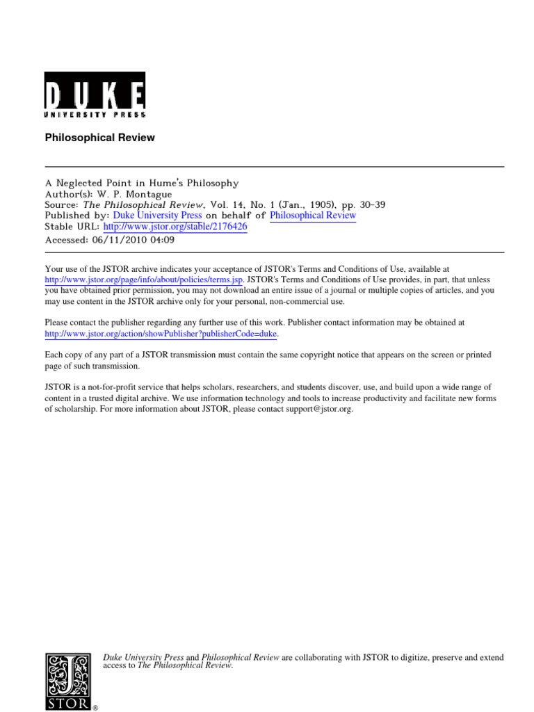 Hume's Identity | PDF | Idealism | Perception