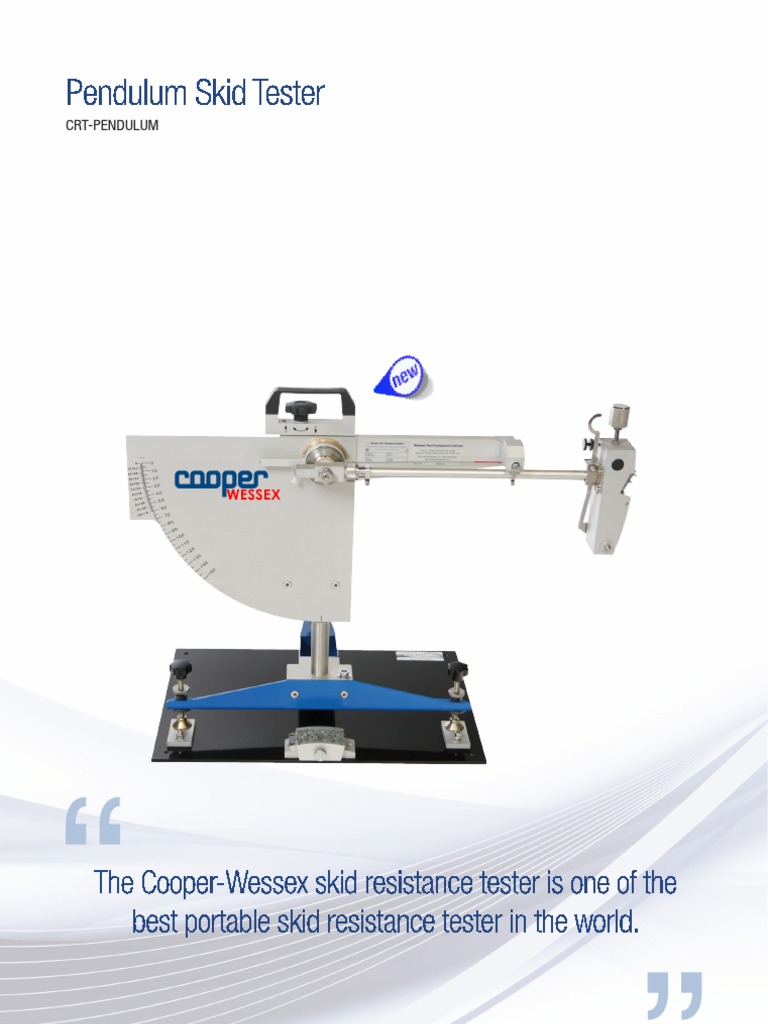 British Pendulum Skid Resistance Tester | PDF | Friction | Calibration