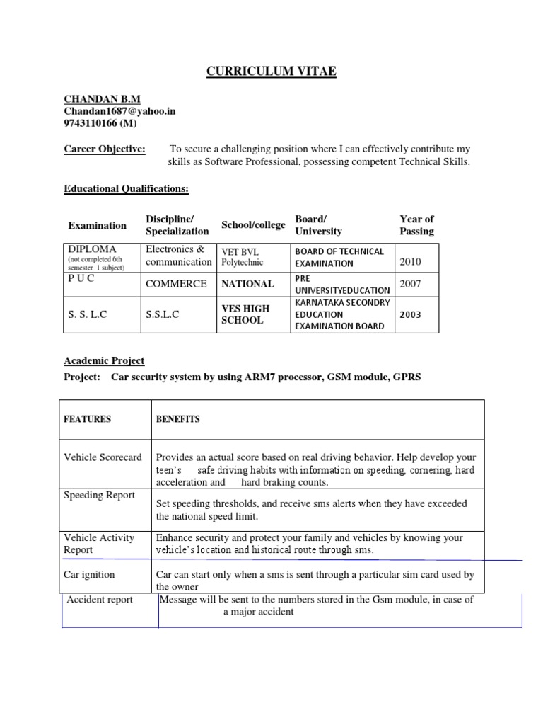 Curriculum Vitae: National Ves High School | PDF