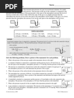 Manometer Problems Worksheet - Answers | PDF | Pressure Measurement ...