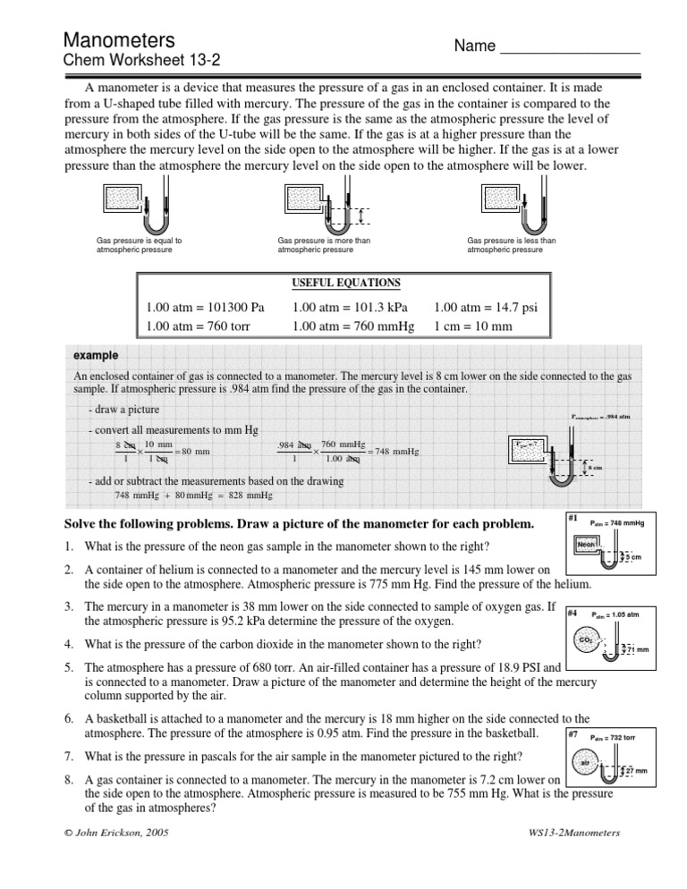 manometers | Pressure Measurement | Pressure