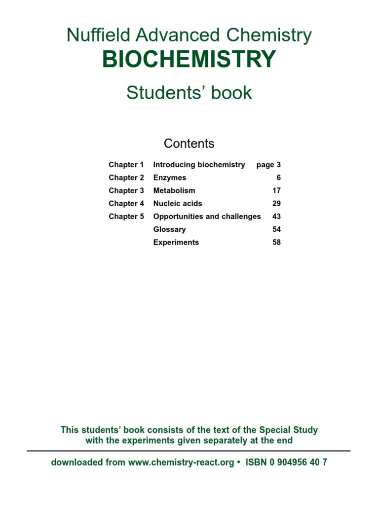 BIOCHEMISTRY | PDF