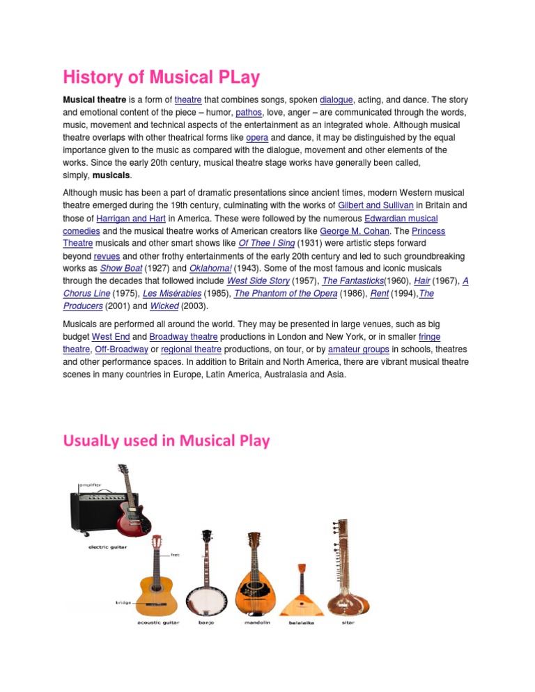 History of Musical Theatre Origins | PDF