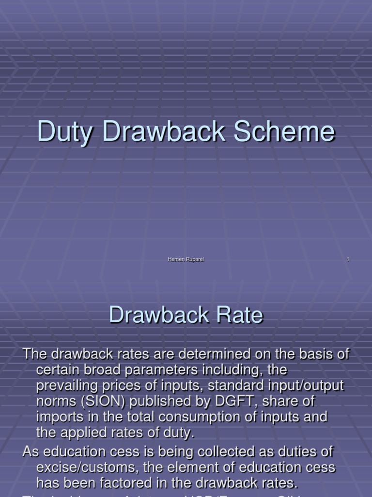 Duty Drawback Scheme: Hemen Ruparel 1 | PDF | Exports | International Trade