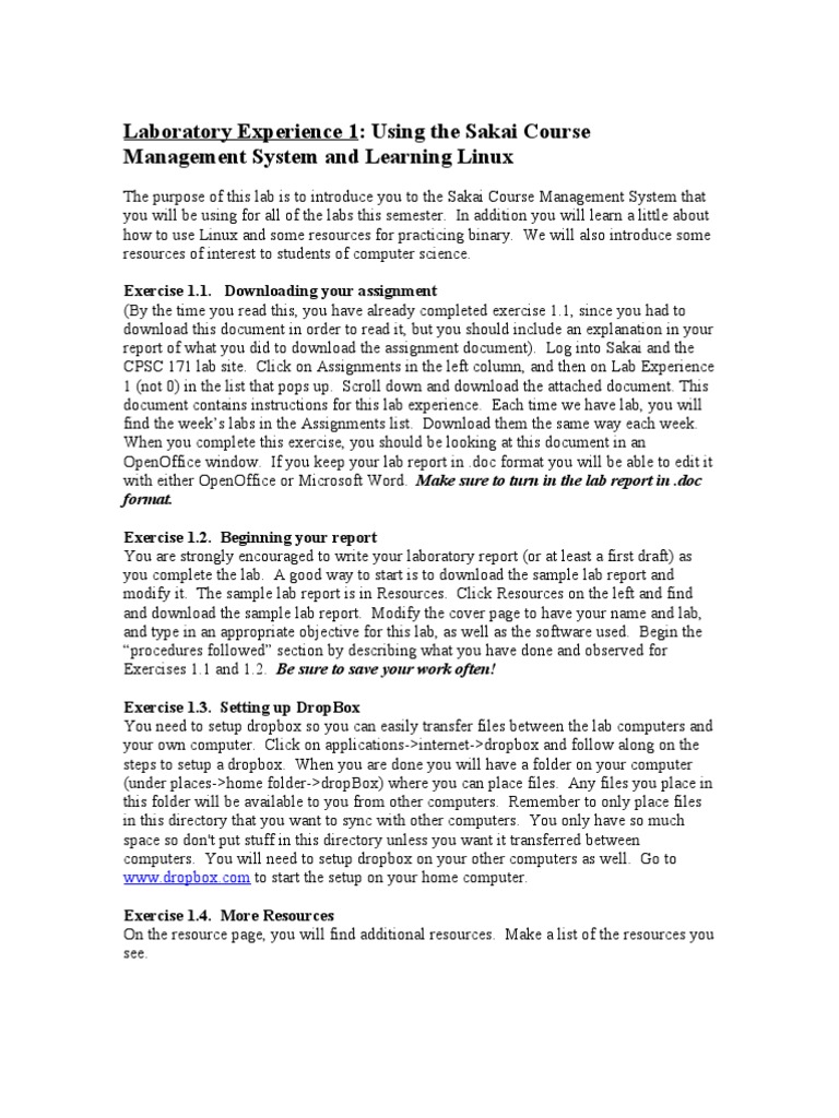 Lab On Sakai | PDF | Computer File | Directory (Computing)