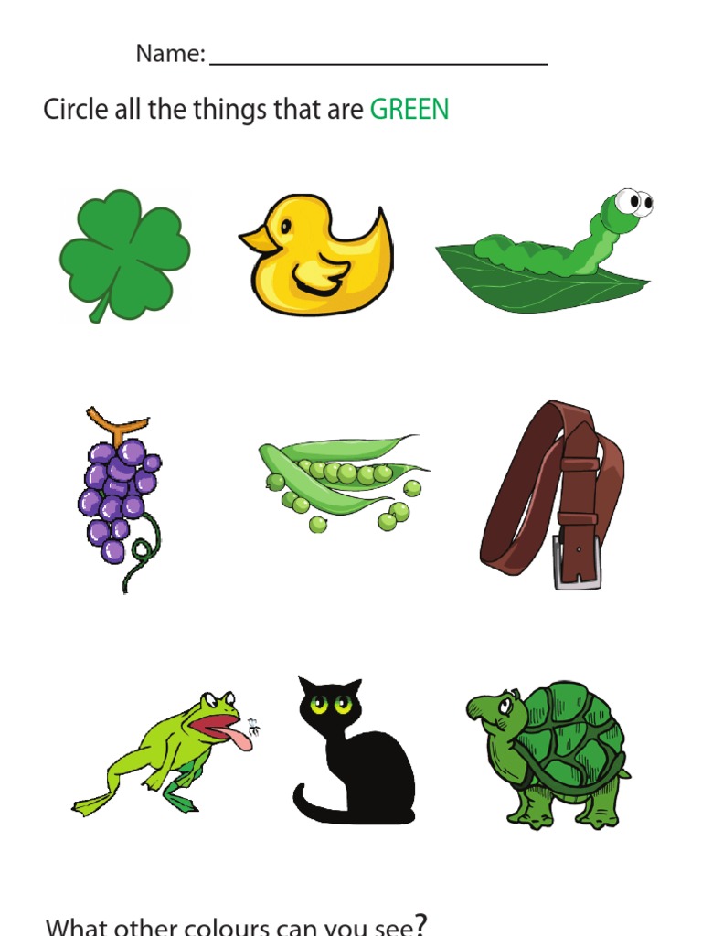 Circle All The Things That Are: Green | PDF
