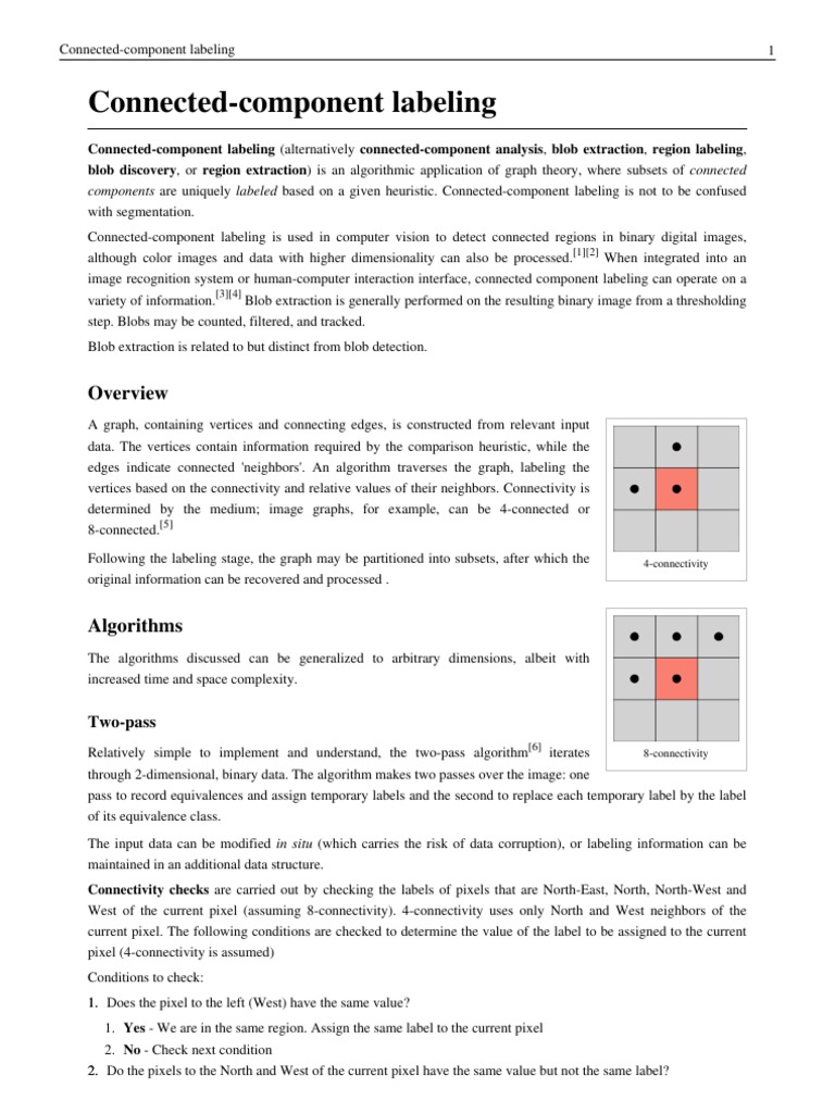 Connected-Component Labeling | PDF | Computer Vision | Areas Of ...
