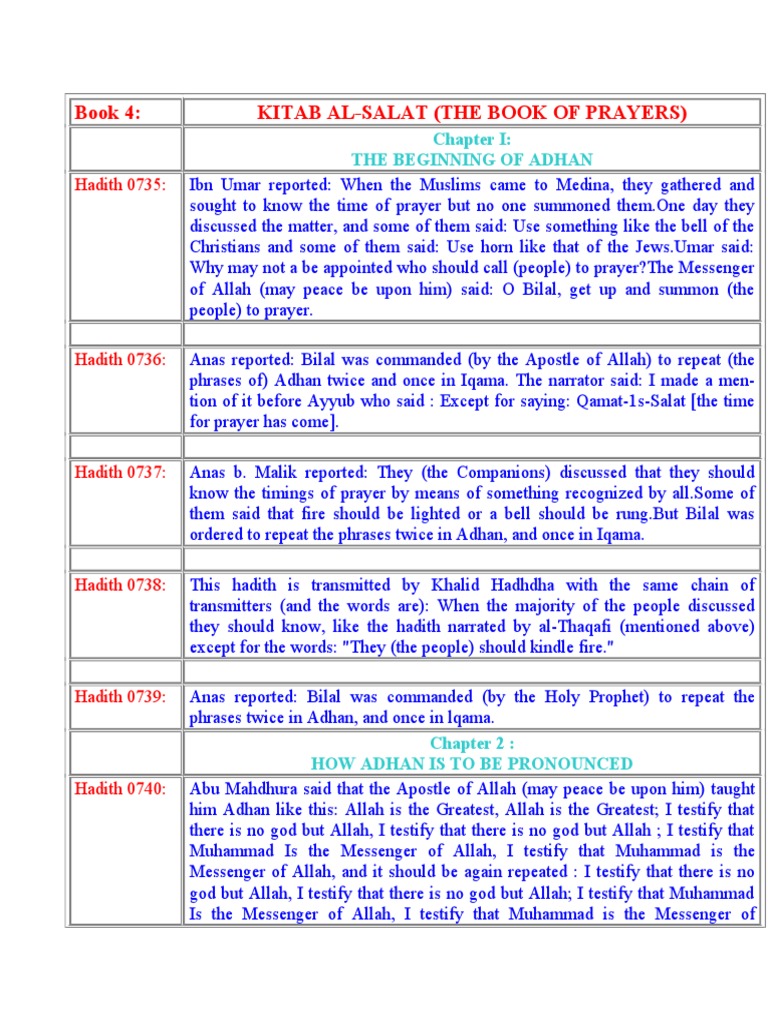 Sahih Muslim Hadiths Book 4 | PDF | Prophets And Messengers In Islam ...