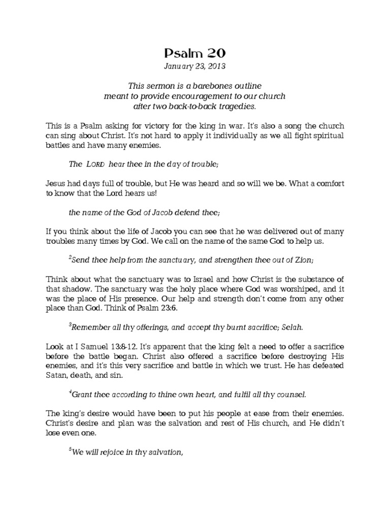 Psalm 20 | PDF | Sacrifice | Jesus
