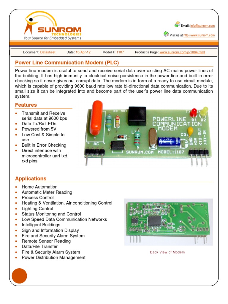 PLC Modem | PDF | Data Transmission | Electric Power Transmission