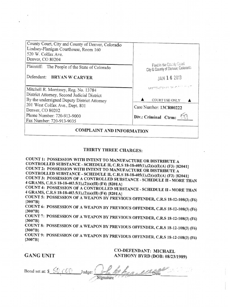 Bryan Carver and Michael Byrd Probable Cause Statements | PDF