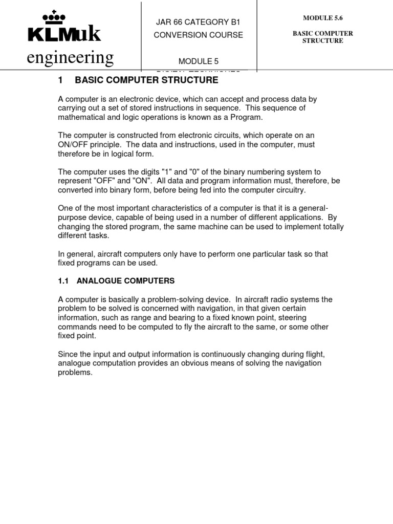 Easa Basic Computer Structure Pdf Central Processing Unit Computer Data Storage
