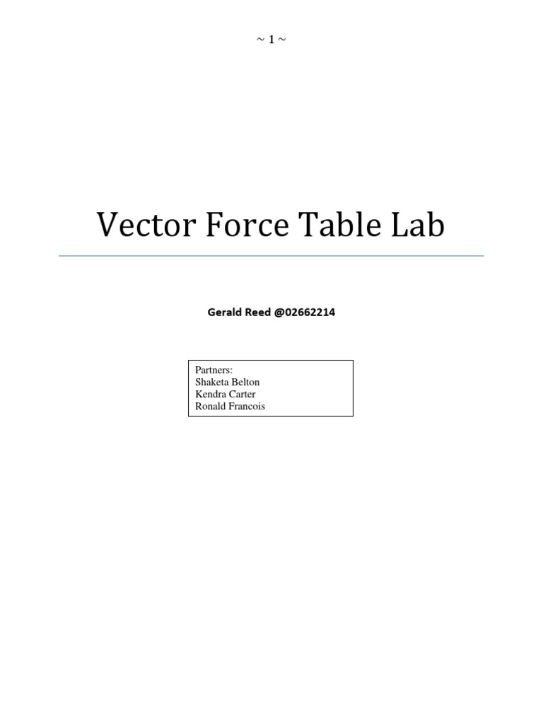 Force Table Lab Report | PDF | Force | Euclidean Vector