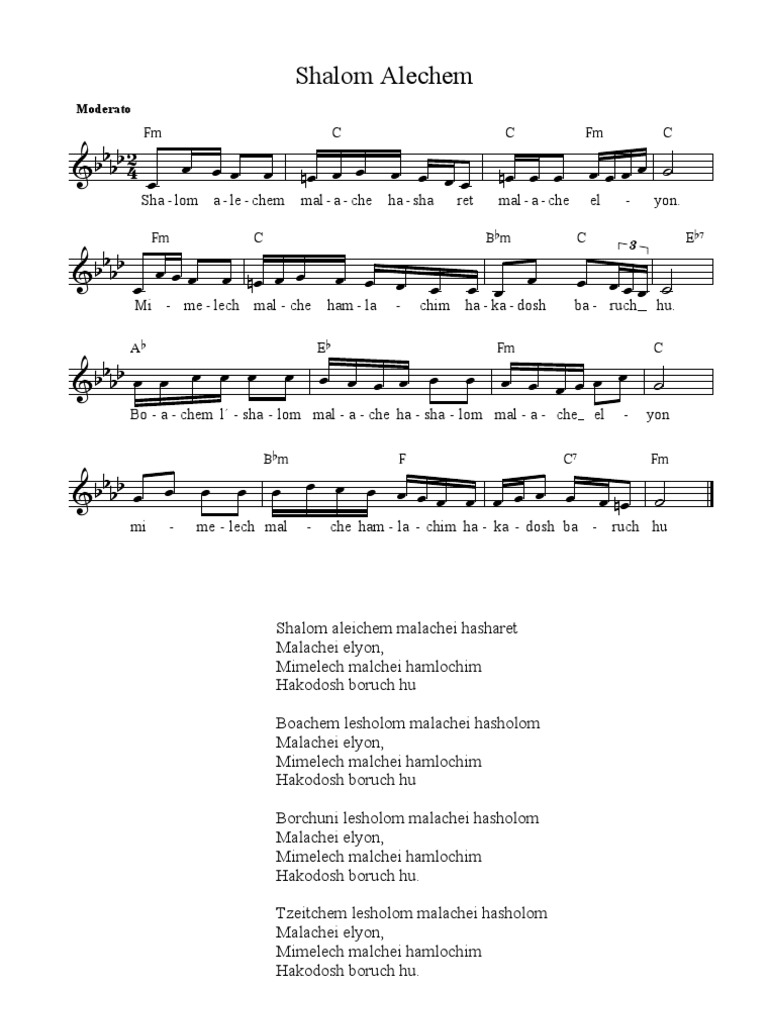 Shalom Alechem | PDF | Language Arts & Discipline