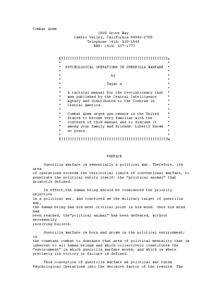 CIA Guerilla Handbook | PDF | Sandinista National Liberation Front ...