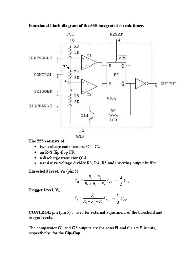 Functional Block Diagram of The 555 Integrated-Circuit Timer | PDF ...