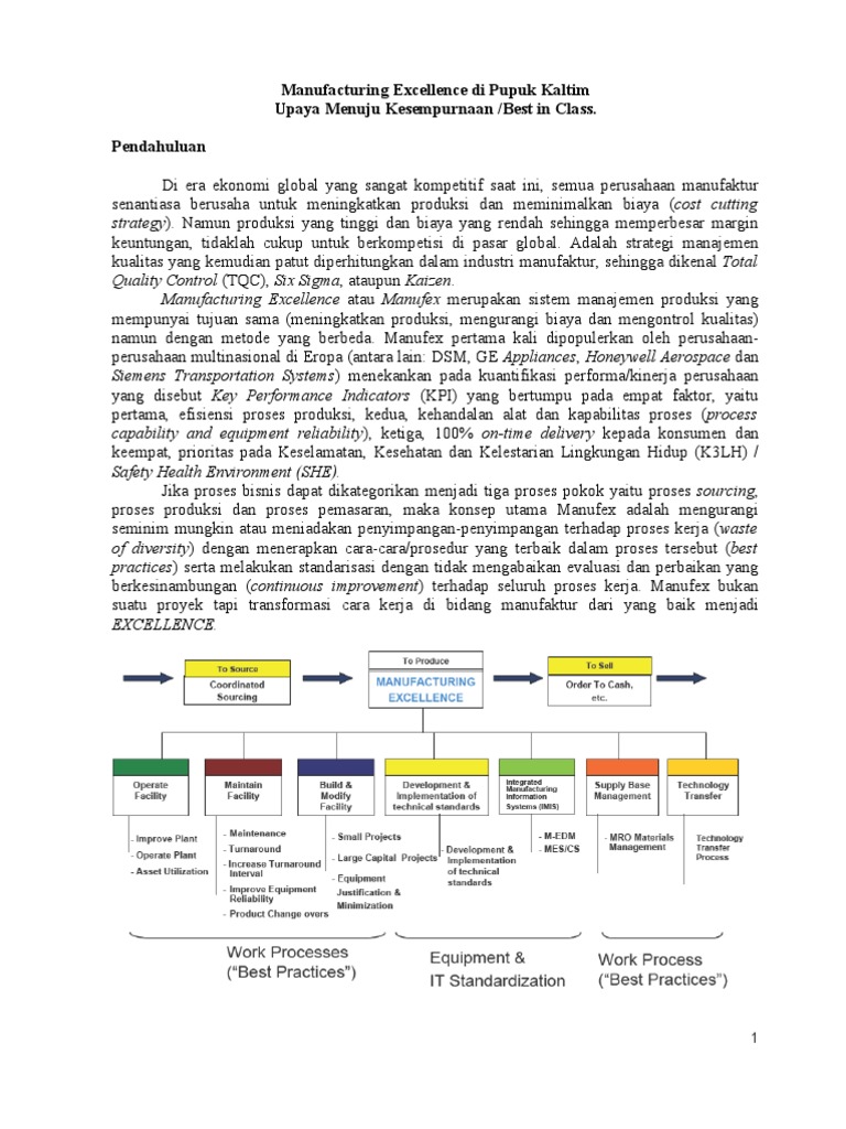 Manufacturing Excellence PKT | PDF