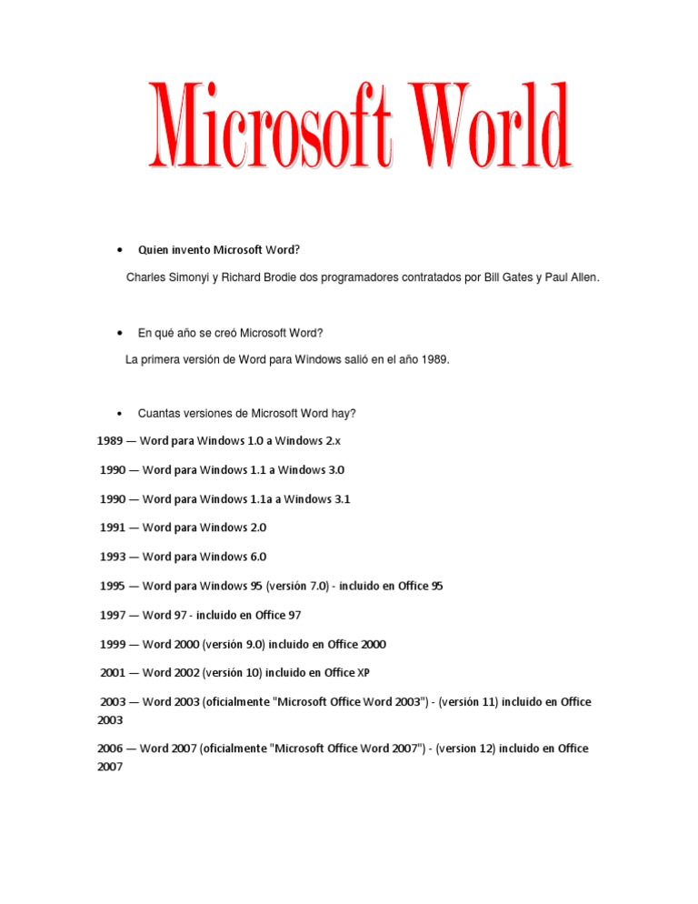 Quien Invento Microsoft Word | PDF | Microsoft Word | Microsoft Office