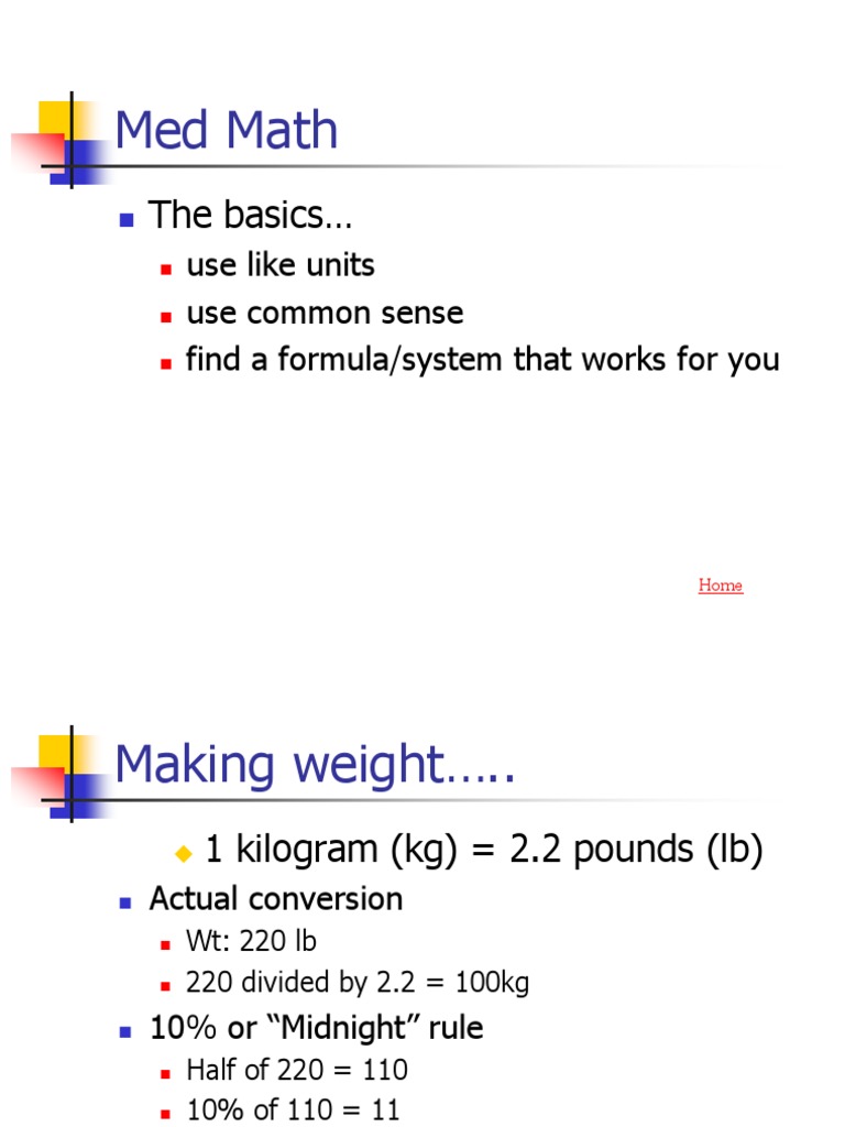 Med Math Pdf Naloxone Heart Failure