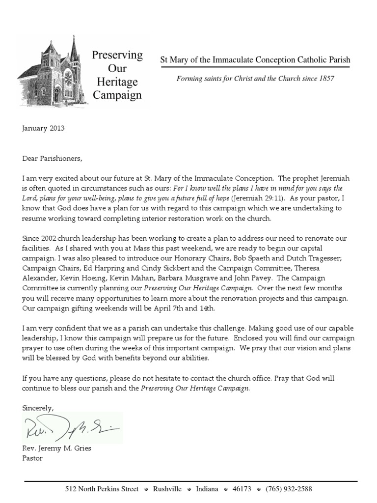 St. Mary Parish Capital Campaign 2013 | PDF