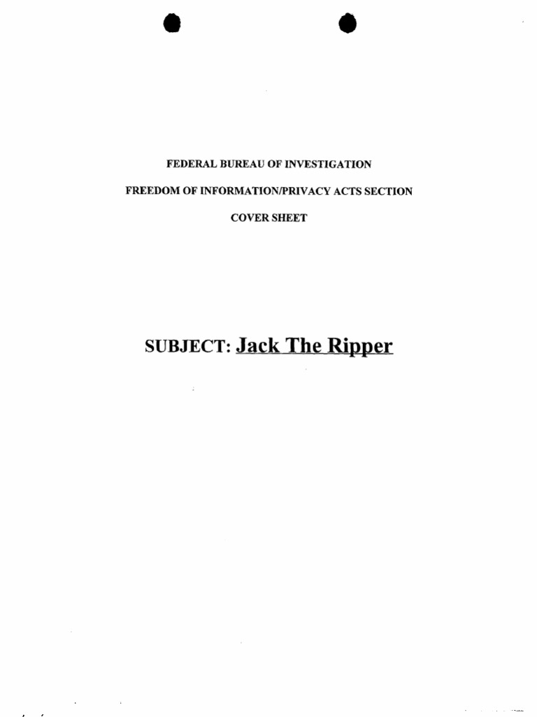 FBI Investigation of Jack The Ripper | PDF