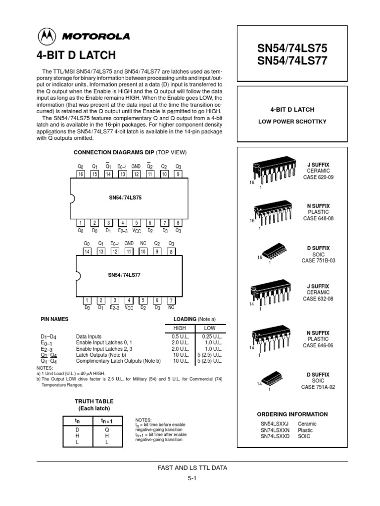 4 Bit D Latch PDF | PDF | Technology & Engineering