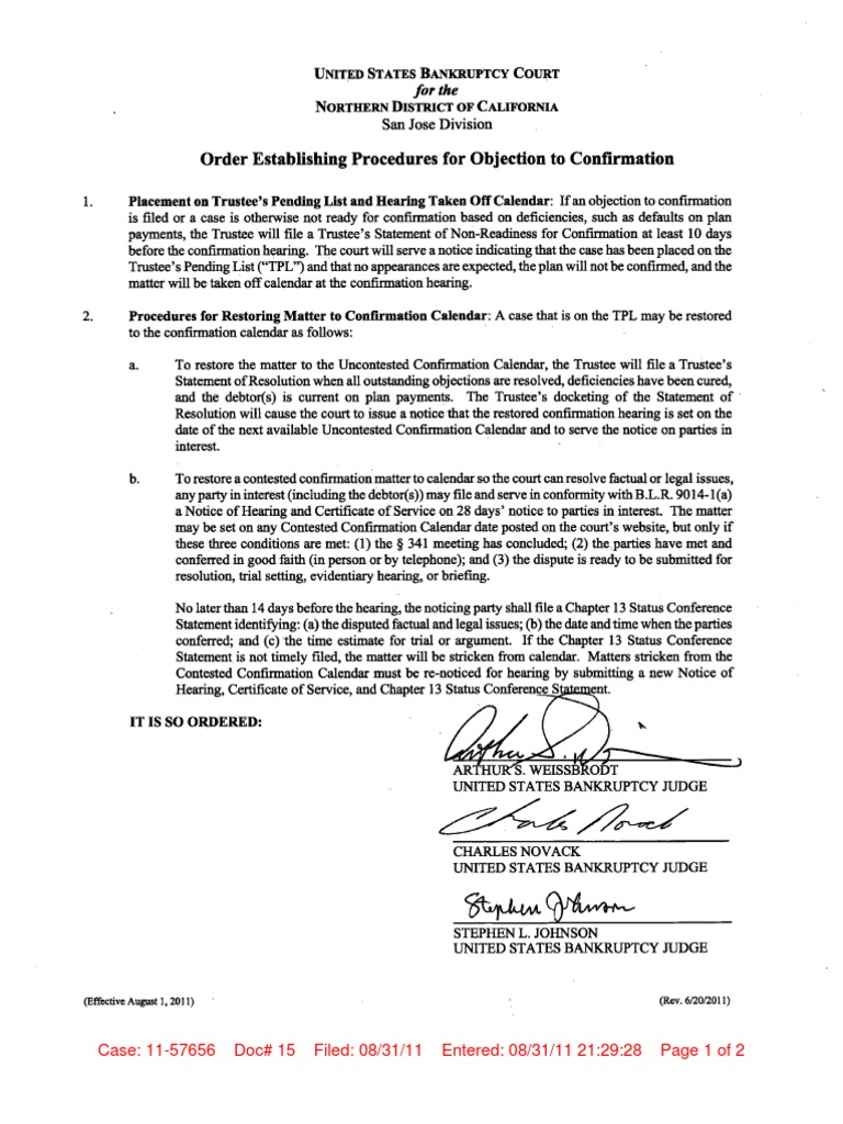 Doc015 OrderforObjToConfOfPlan | PDF | California | San Jose