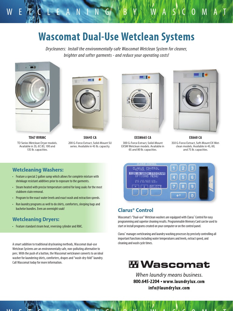 Wascomat TD75, TD50, TD30 | PDF | Washing Machine | Clothes Dryer