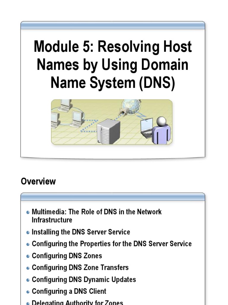 Module 5: Resolving Host Names by Using Domain Name System (DNS) | PDF ... Module 5: Resolving Host Names by Using Domain Name System (DNS) | PDF ...