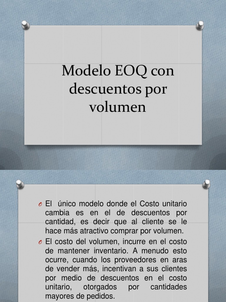 Modelo EOQ Con Descuentos Por Volumen | PDF