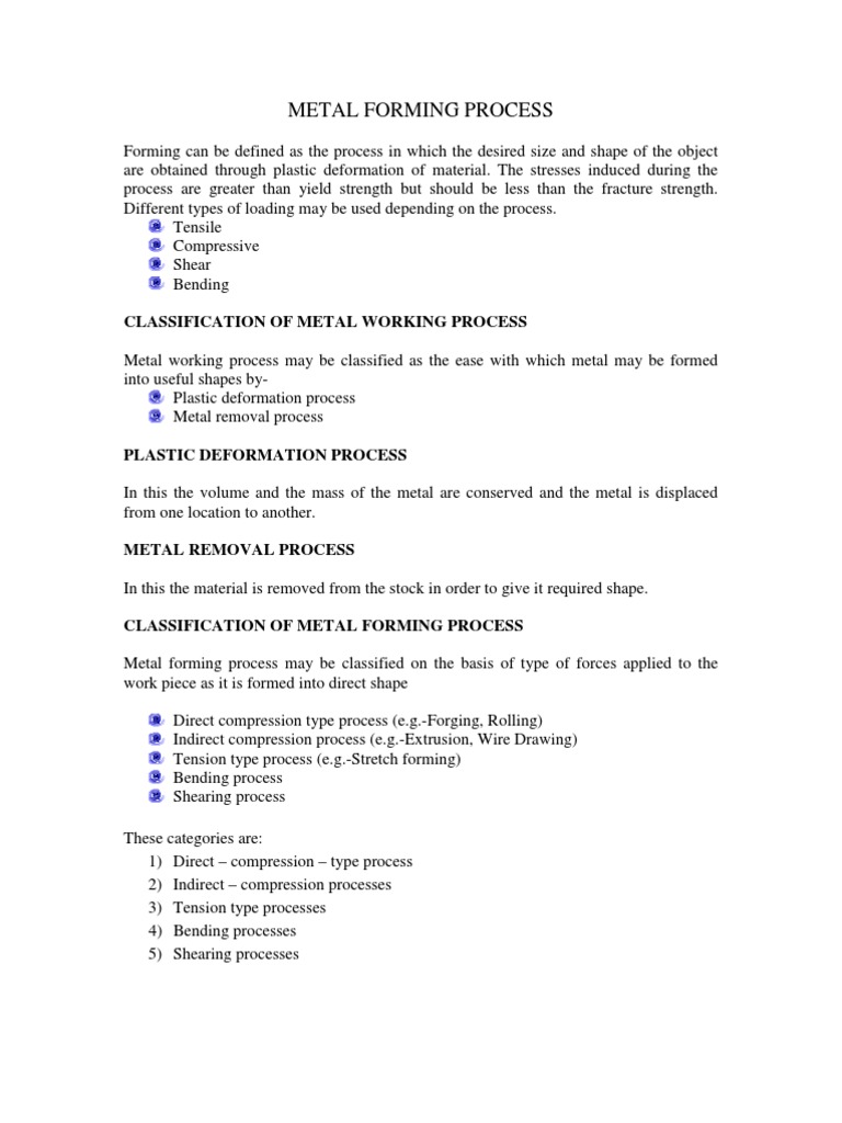 Metal Forming Process | PDF | Forging | Sintering