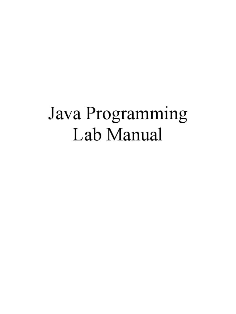 Java Lab Manual Pdf Java Virtual Machine Java Programming Language 