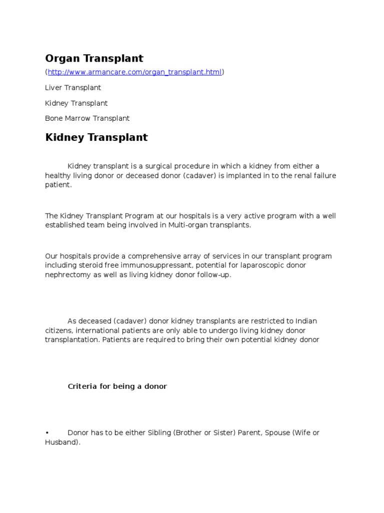 Organ Transplant | PDF
