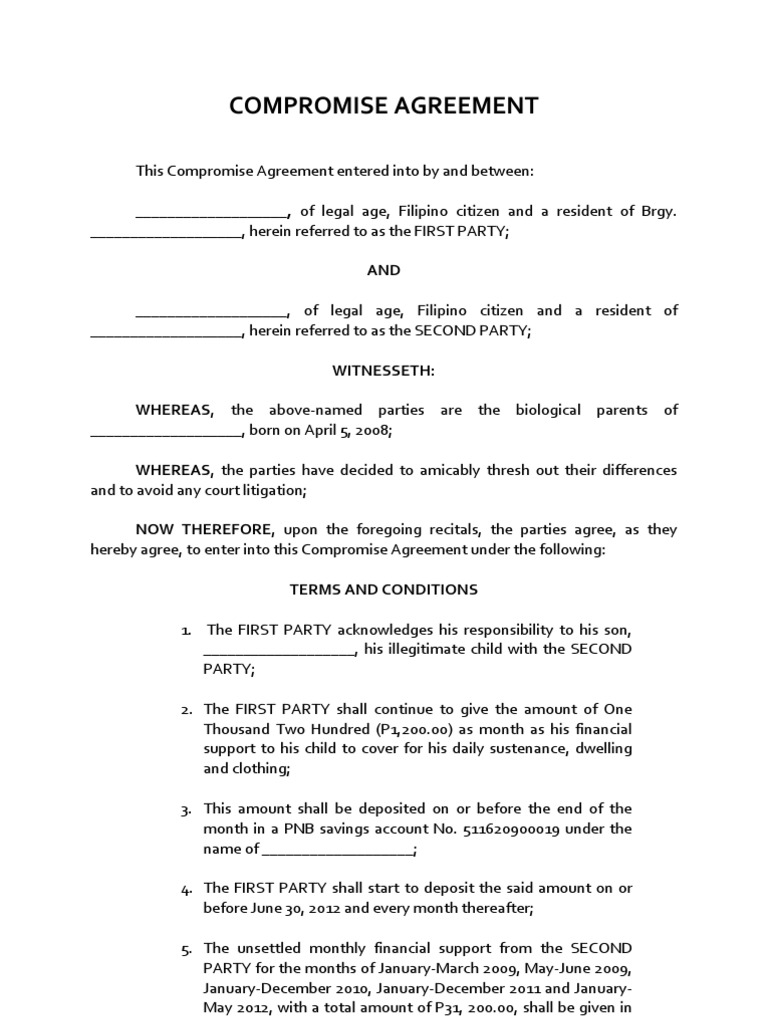 Compromise Agreement | Contact (Law) | Politics