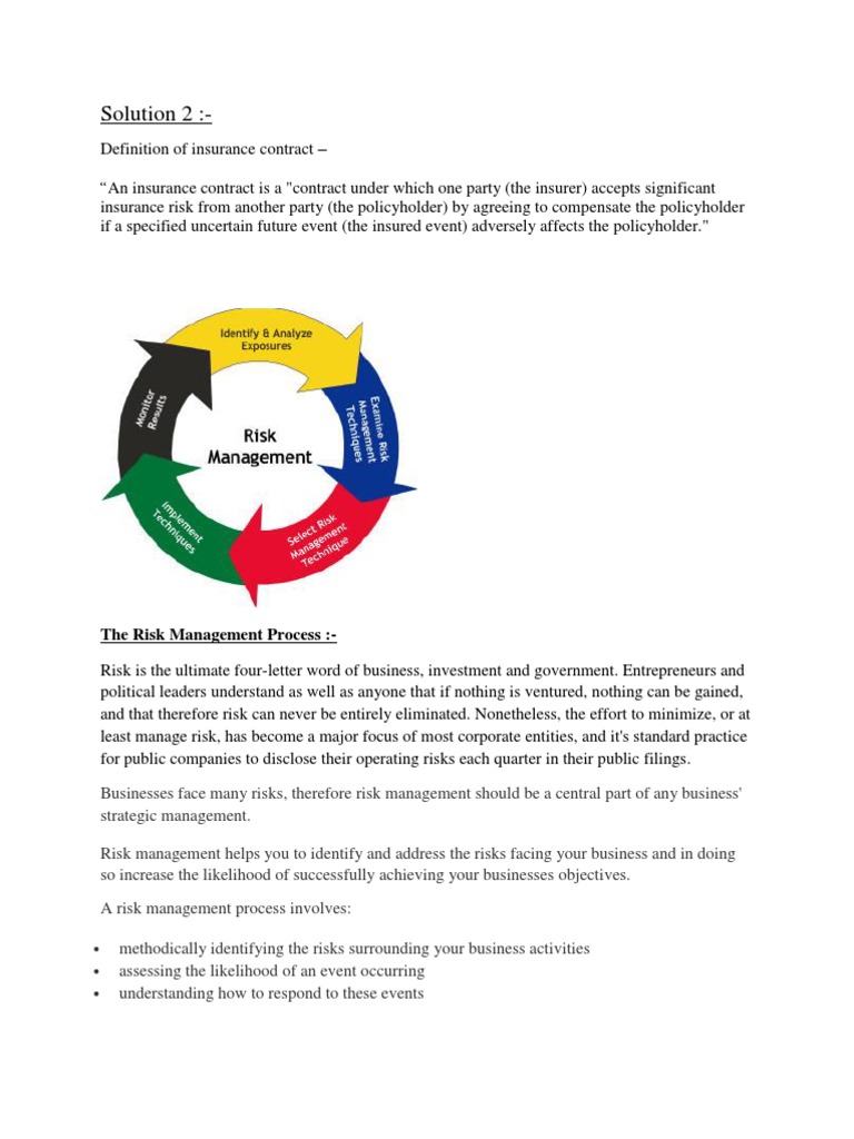Solution 2:-: The Risk Management Process | PDF | Risk Management | Risk