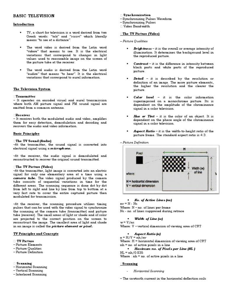 BASIC TV GUIDE | PDF | Video | Television