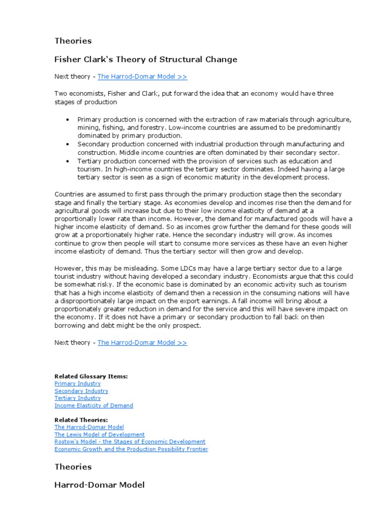 Theories On Structure Change | PDF | Development Economics | Economic Growth